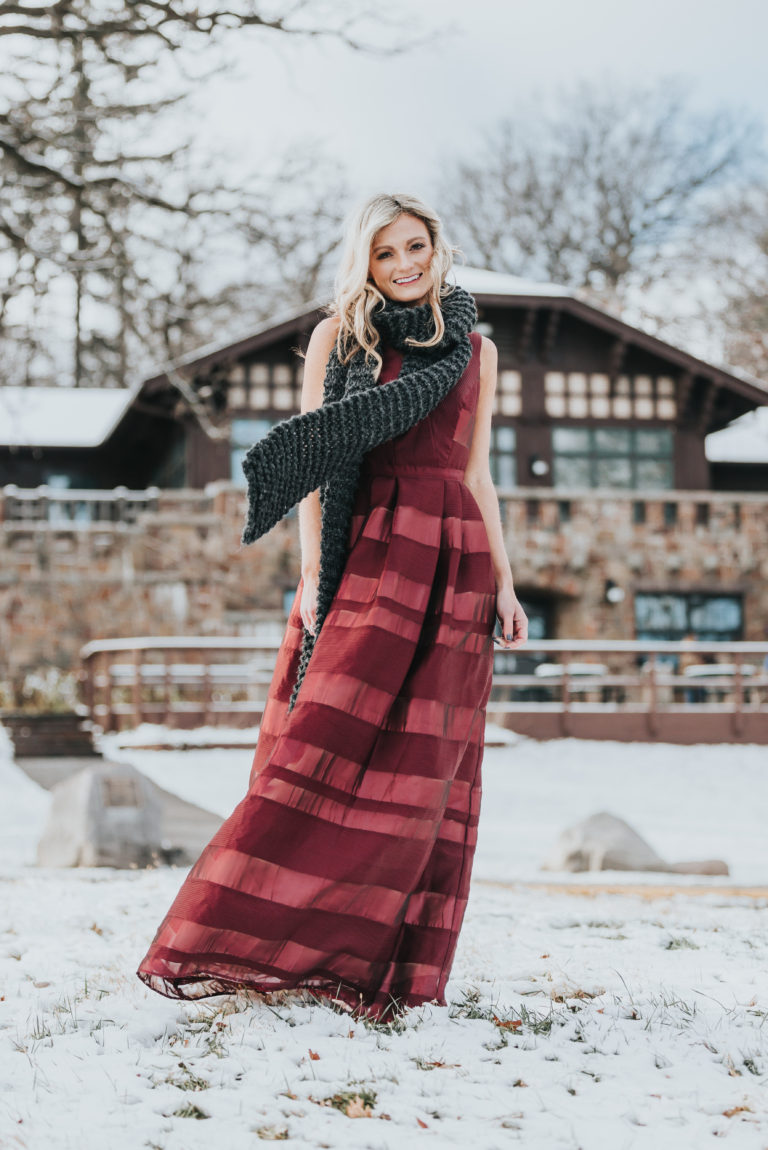 Bordeaux & Snow | Dressing for the Holidays - CHAMPAGNE + MACAROONS